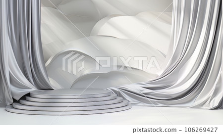 Abstract minimalistic white scene with... - Stock Illustration ...