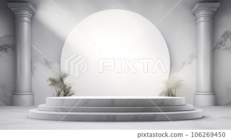 Abstract minimalistic white scene with... - Stock Illustration ...