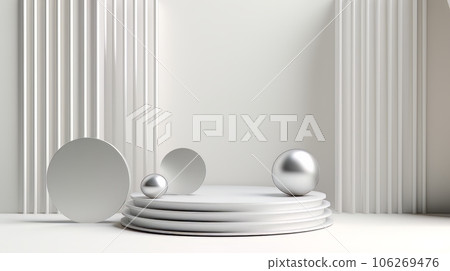Abstract minimalistic white scene with... - Stock Illustration ...