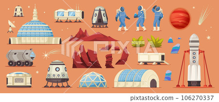Mars Colonization Icon Set - Stock Illustration [106270337] - PIXTA