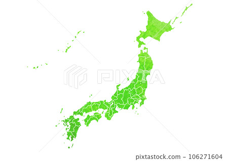 simple green japan map - Stock Illustration [106271604] - PIXTA