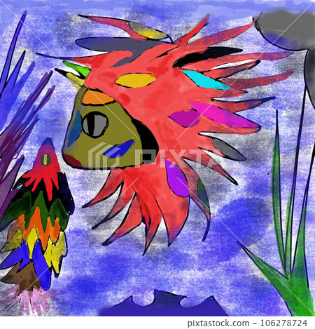 colorful funny tropical fish - Stock Illustration [106278724] - PIXTA