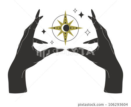 Magic witch hands. Mystical esoteric hand palms... - Stock Illustration [106293604] - PIXTA