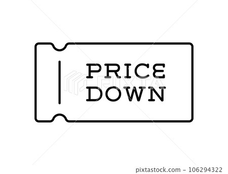 Price down ticket icon vector illustration - Stock Illustration ...
