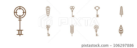 Key Line Icon and Symbol Isolated on White... - Stock Illustration ...