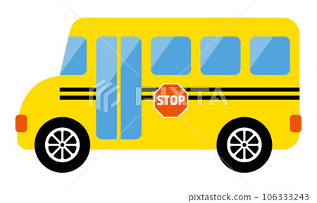 Illustration of a yellow school bus (sideways) - Stock Illustration ...