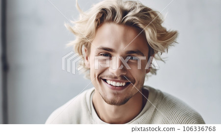 Untidy white young man with messy hair after... - Stock Illustration ...