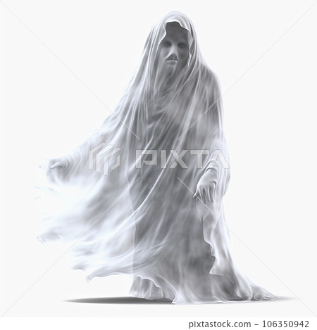 Ghost Drawings Realistic Engraved Style Illustration For Posters,