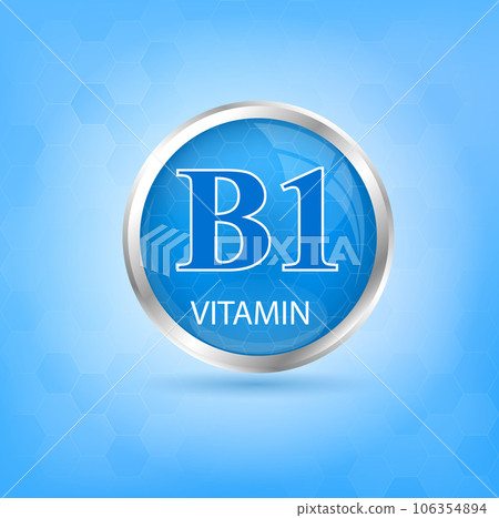 Vitamin B1 icon structure blue substance. 3D...-插圖素材 [106354894] - PIXTA圖庫