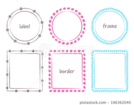 Doodle frames, border Set. Hand drawn paint... - Stock Illustration ...