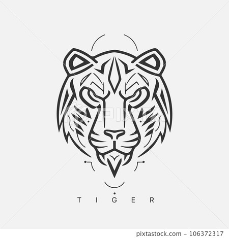 Modern abstract vector tiger logo template - Stock Illustration ...