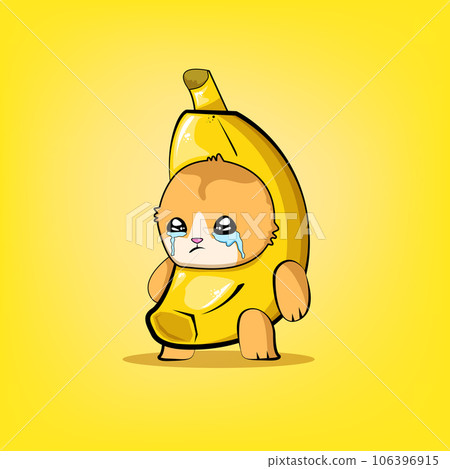 Banana Cat meme vector isolated on yellow...-插圖素材 [106396915] - PIXTA圖庫