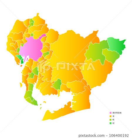 Aichi prefecture and municipalities map - Stock Illustration [106400192 ...