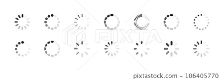 Loading icon set. Buffer loader or preloader.... - Stock Illustration [106405770] - PIXTA