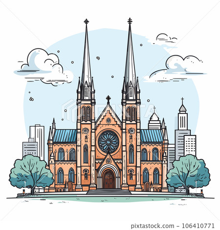 Trinity Church in Boston. Trinity Church in... - Stock Illustration ...