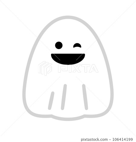 Ghost Wink Halloween No main line Single simple - Stock Illustration ...