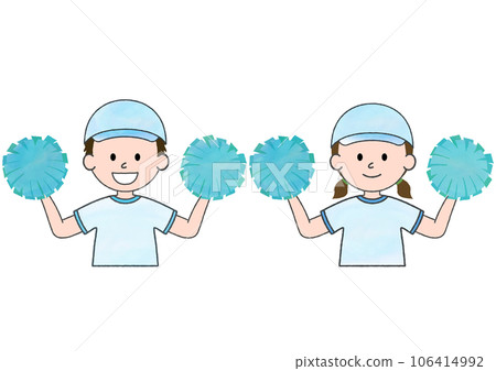 Sports day cheering illustration watercolor style - Stock Illustration ...