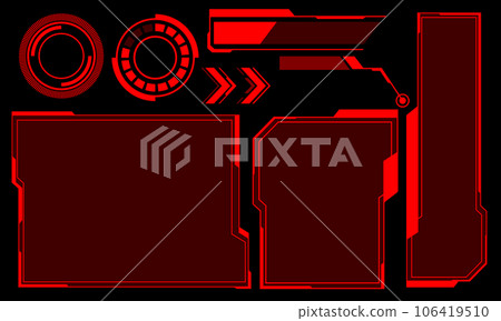 Hud frames red user interface elements design... - Stock Illustration ...