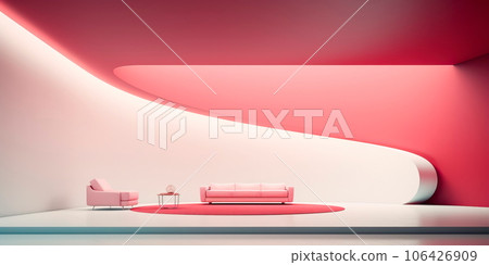 Geometric minimalist room interior design with... - Stock Illustration ...