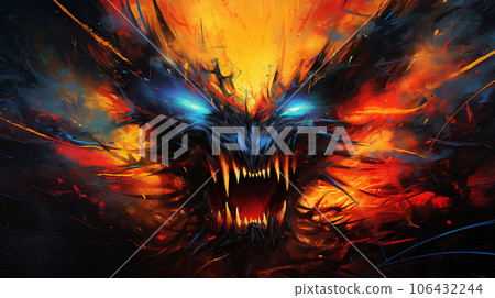 Fury Unleashed: Abstract Expression of Anger - Stock Illustration ...