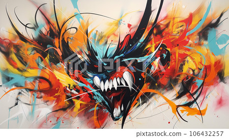 Fury Unleashed: Abstract Expression of Anger - Stock Illustration ...