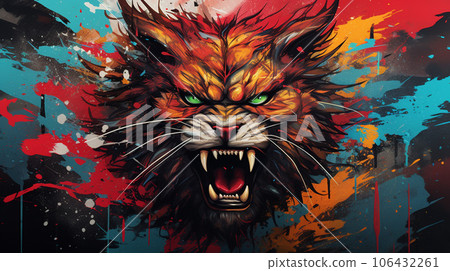 Fury Unleashed: Abstract Expression of Anger - Stock Illustration ...