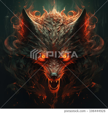Image of angry a fox devil terrifying and... - Stock Illustration ...