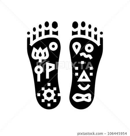 lotus feet divine feet glyph icon vector... - Stock Illustration ...