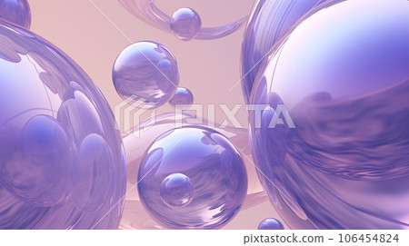 Shiny Transparent Spheres on Purple Wavy... - Stock Illustration ...