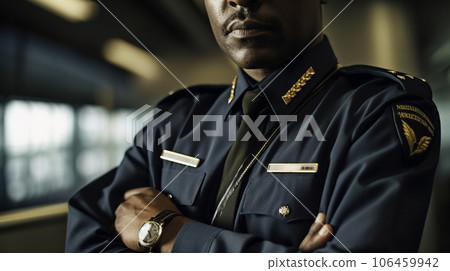 Black police, guardsmen, security staff,... - Stock Illustration ...