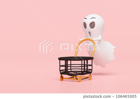3d halloween day concept with cute ghost... - Stock Illustration ...