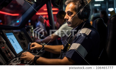 man at the control panel - Stock Illustration [106465777] - PIXTA