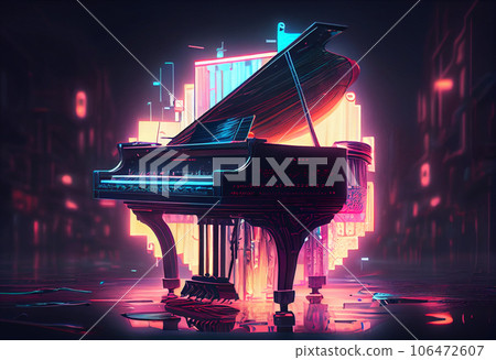 Neon Piano Backgrounds
