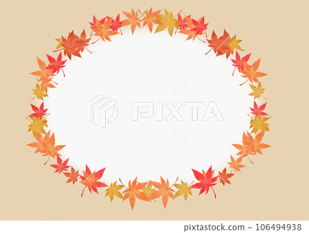 Beige background wallpaper of maple oval frame - Stock Illustration ...