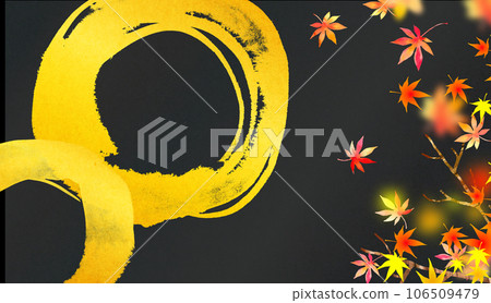 Japanese-style autumn leaves background... - Stock Illustration ...