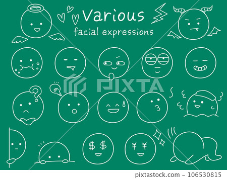 Simple and cute icon set of various facial... - Stock Illustration ...