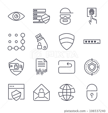 Flat Design Protection and Security Icons Set.... - Stock Illustration ...