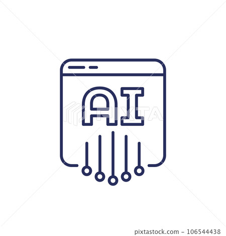 AI service line icon on white - Stock Illustration [106544438] - PIXTA