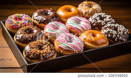 Sweet tasty colorful donuts - Stock Illustration [106548002] - PIXTA