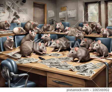 Rats in the office.-插圖素材 [106548902] - PIXTA圖庫