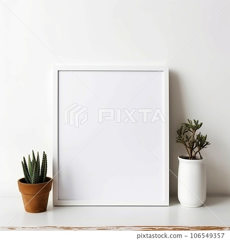 Mockup of an empty and blank vertical frame. - Stock Illustration ...