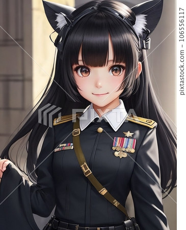 Anime Girl Military Uniform