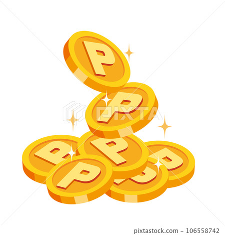 Stacked point coins - Stock Illustration [106558742] - PIXTA