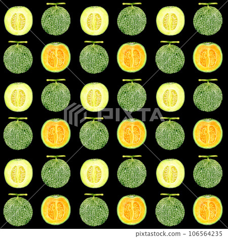 Seamless pattern of melons cut in half,... - Stock Illustration ...