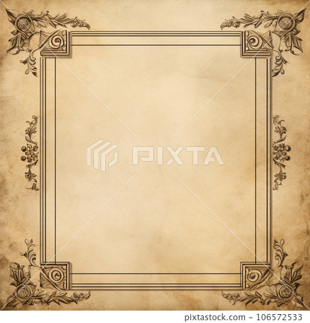 antique gold frame isolated on vintage paper - Stock Illustration ...