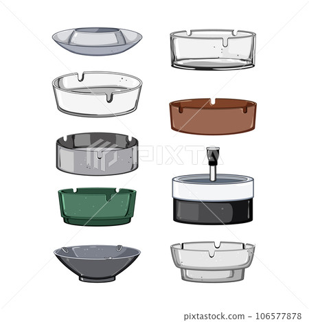 ashtray set cartoon vector illustration - Stock Illustration [106577878 ...