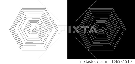 Abstract art geometric lines in hexagon shape. - Stock Illustration ...