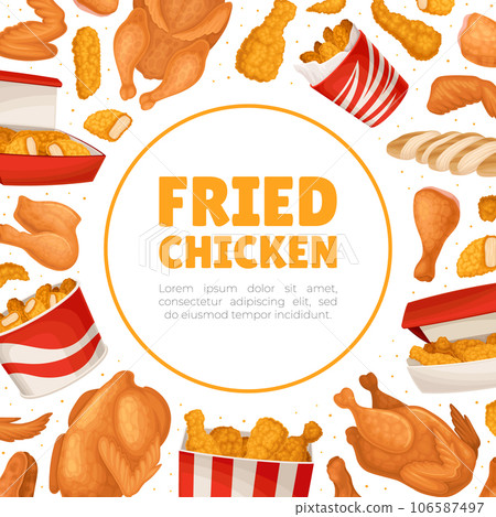 Crispy Fried Chicken Food Banner Design Vector... - Stock Illustration ...