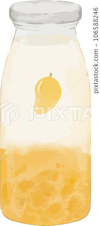 Watercolor mango milk watercolor illustration... - Stock Illustration ...