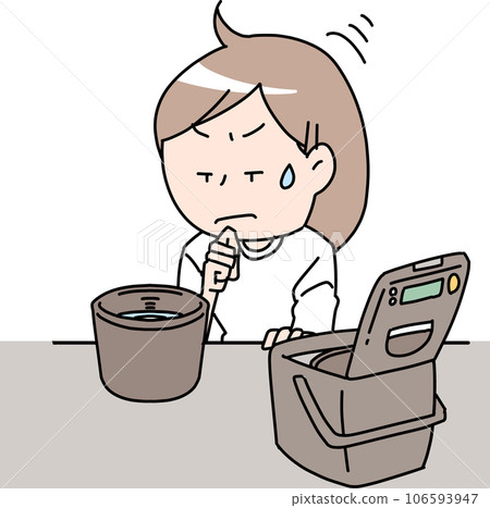 woman cooking rice - Stock Illustration [106593947] - PIXTA